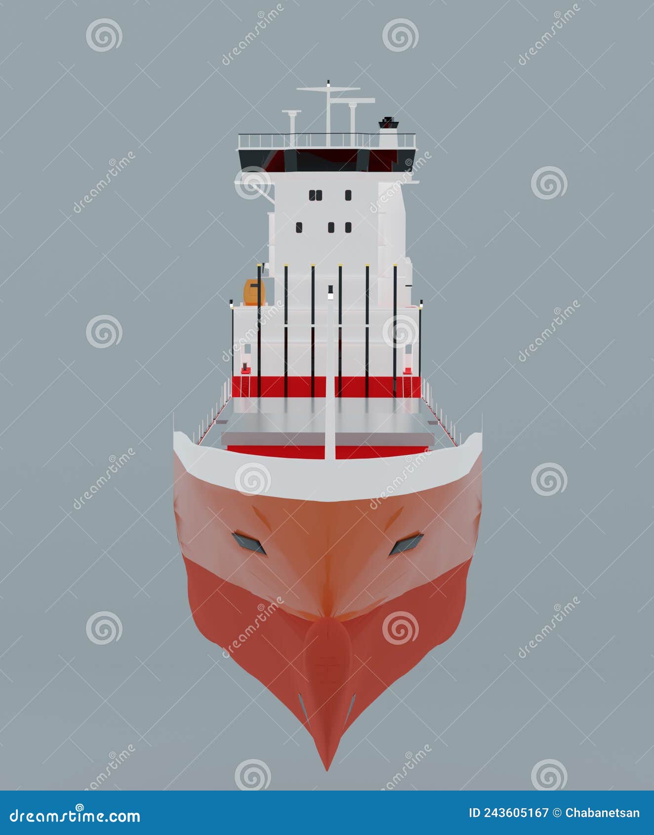 Container Vessel 3D Render. Container Feeder Vessel Stock Illustration ...
