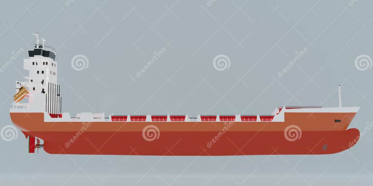 Container Vessel 3D Render. Container Feeder Vessel Stock Illustration ...