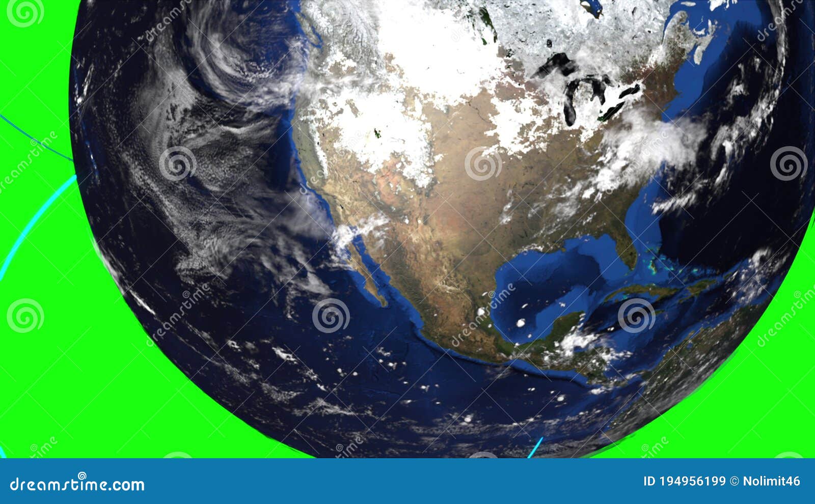 Computer Generated Earth Connection in Outer Space. Close-up of a ...