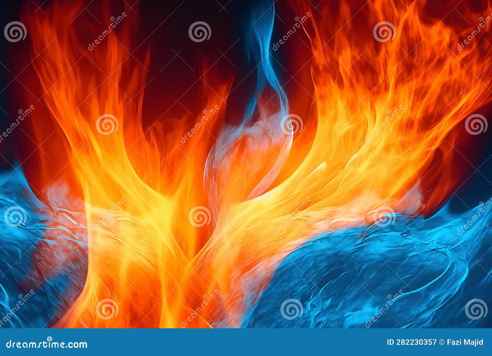 A Computer Generated Fire and Ice Image Depicting Flames and Ice ...