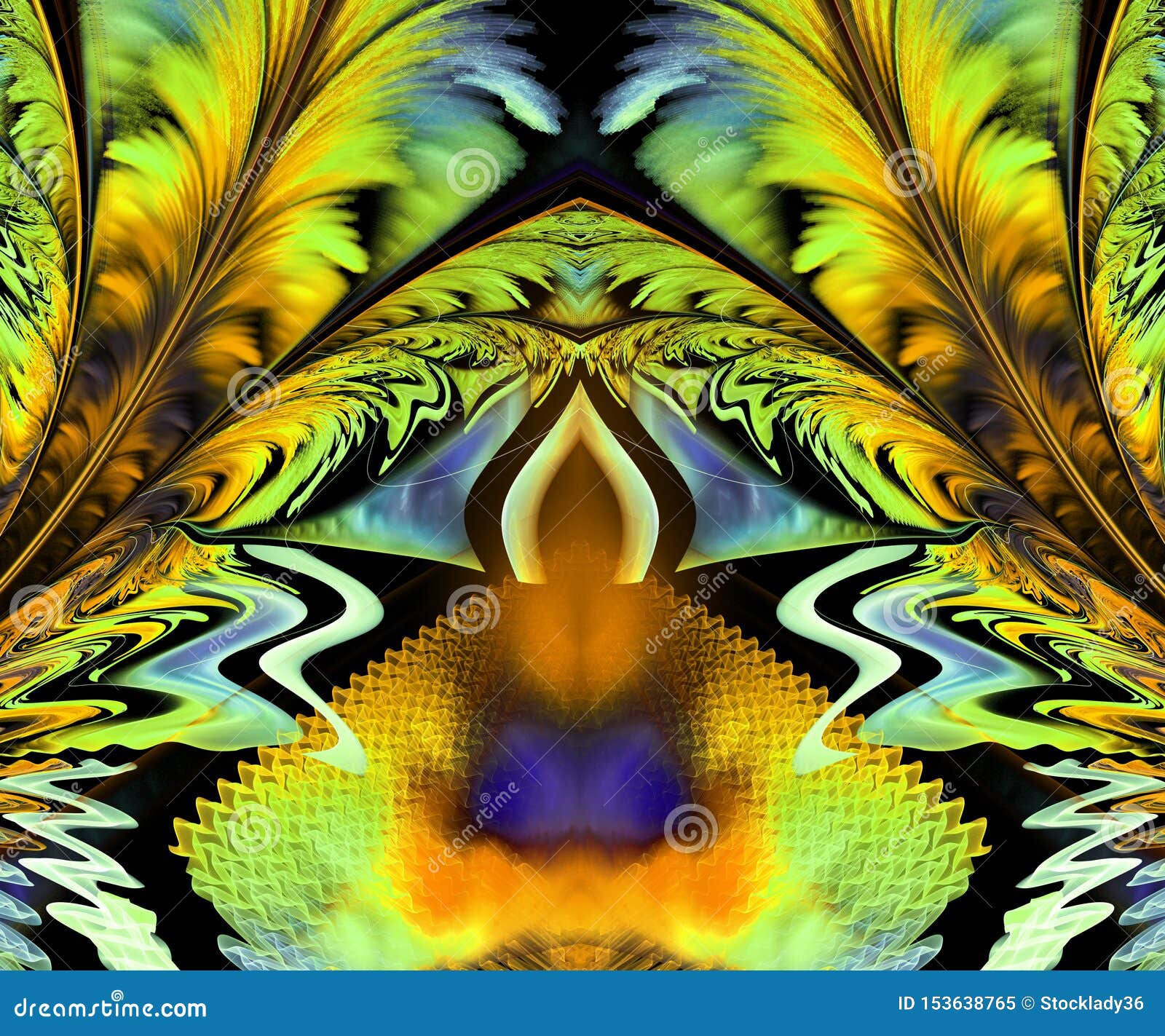 Computer Generated Abstract Colorful Fractal Artwork Stock Illustration ...