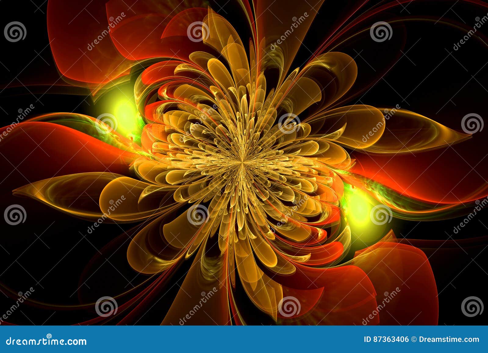 Computer-generated Fractal with Flower Stock Illustration ...