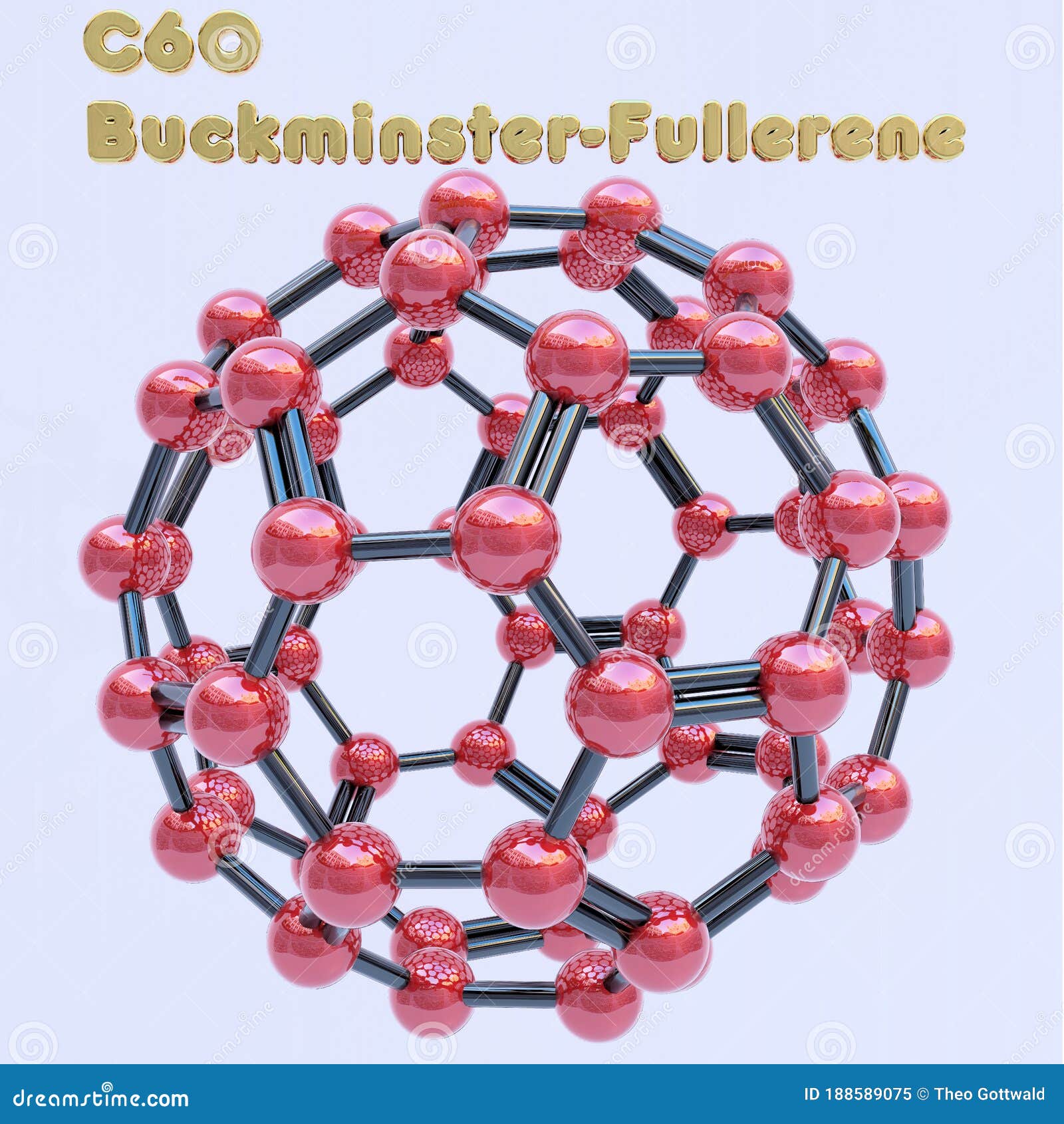 Fullerene Molecule stock illustration. Illustration of bond - 188589075