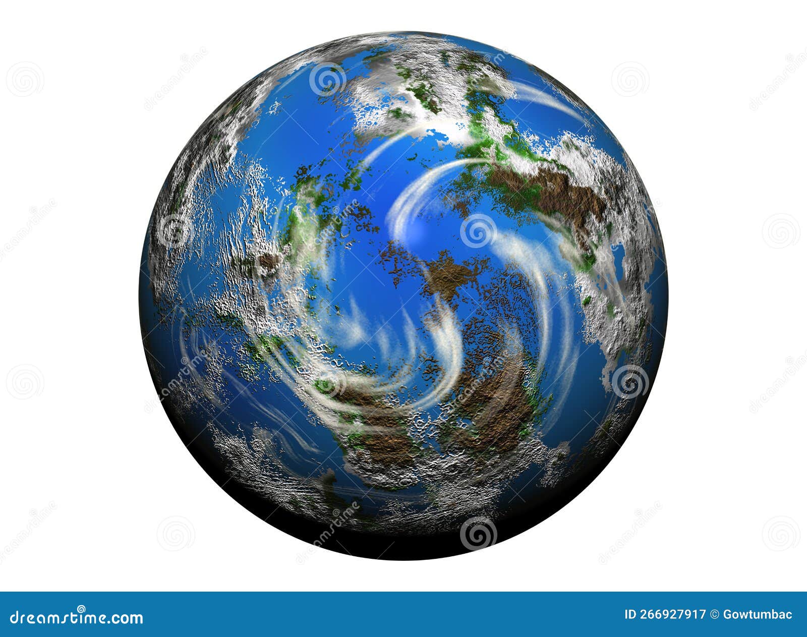 Digitally Rendered Planet Earth Isolated on White Background. Stock ...