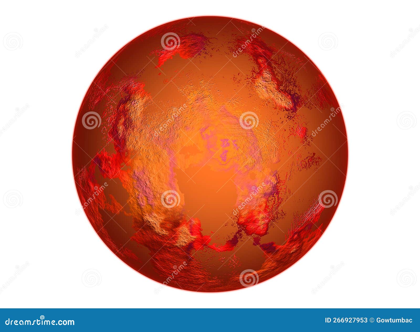 Digitally Rendered Planet Mars Isolated on White Background. Stock ...