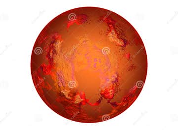 Digitally Rendered Planet Mars Isolated on White Background. Stock ...