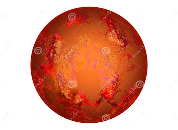 Digitally Rendered Planet Mars Isolated on White Background. Stock ...