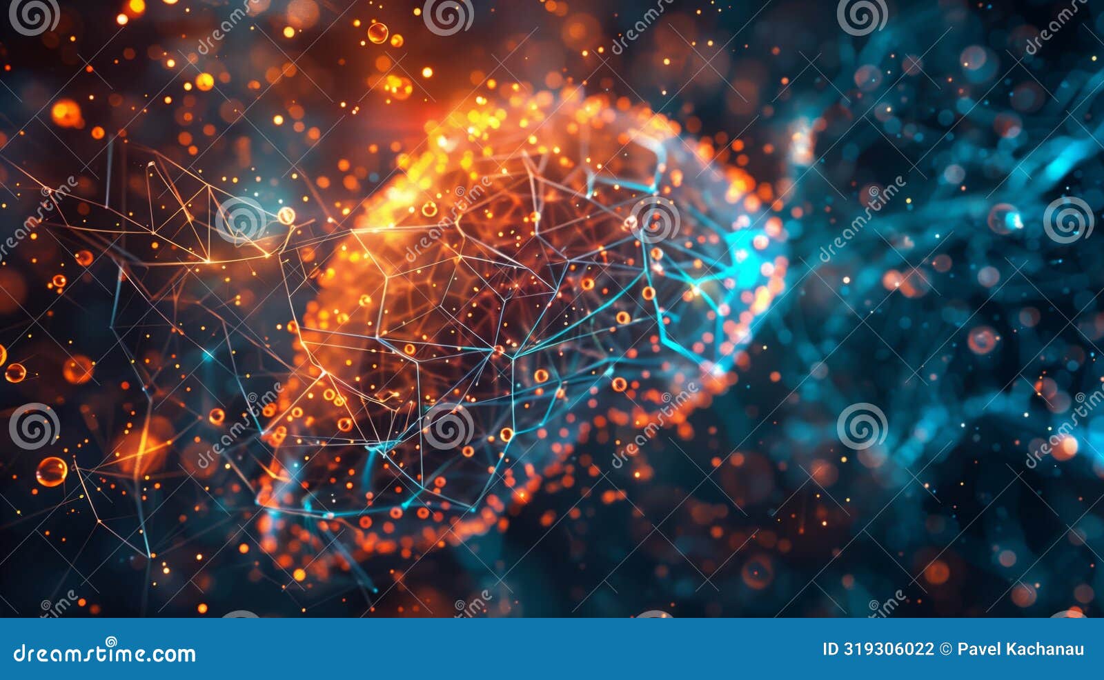 A Computer-generated Human Liver with Abstract Background of Molecules ...