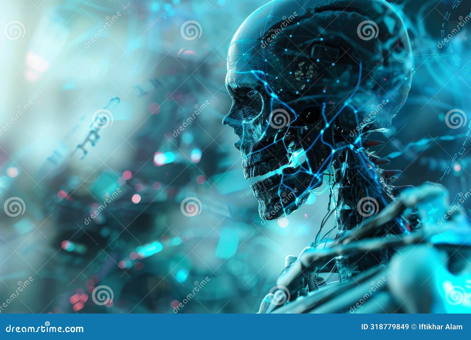 A Computer-generated Human Skeleton Illustration Showcasing the ...