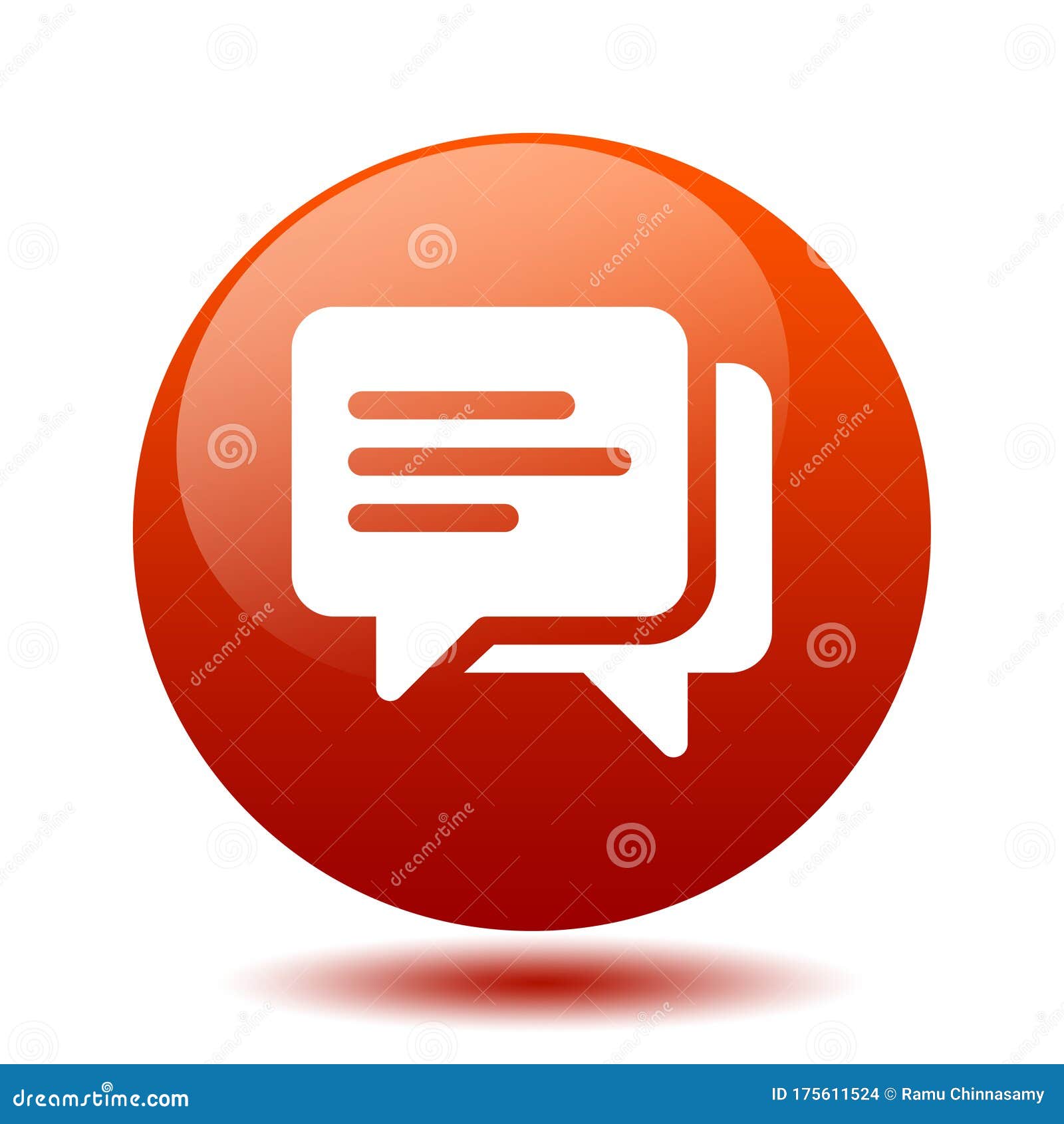 Chat icon button stock illustration. Illustration of concept - 175611524