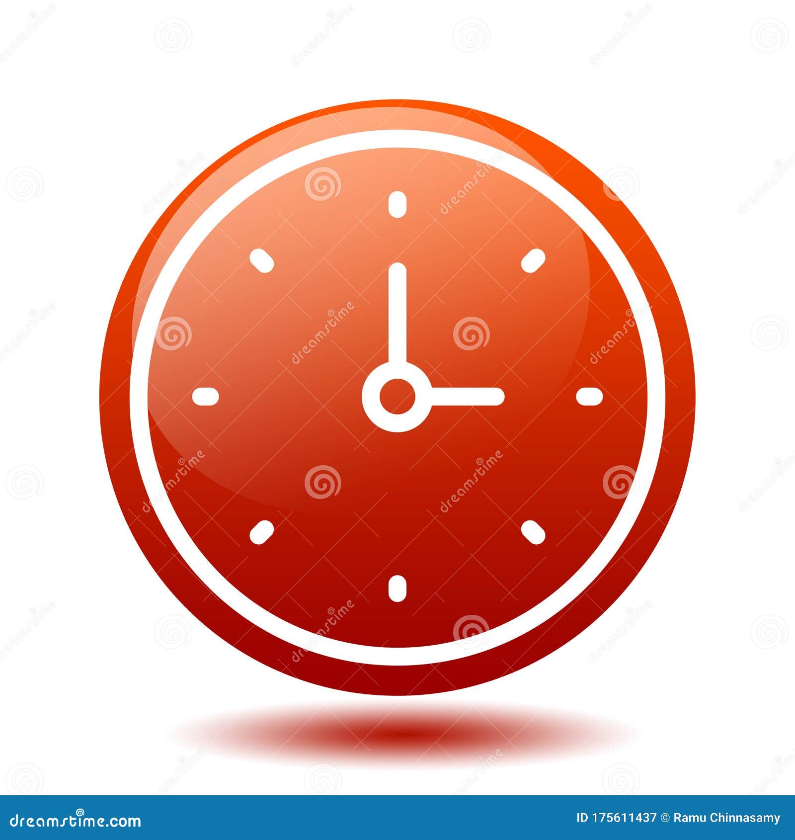 Clock icon button stock illustration. Illustration of isolated - 175611437