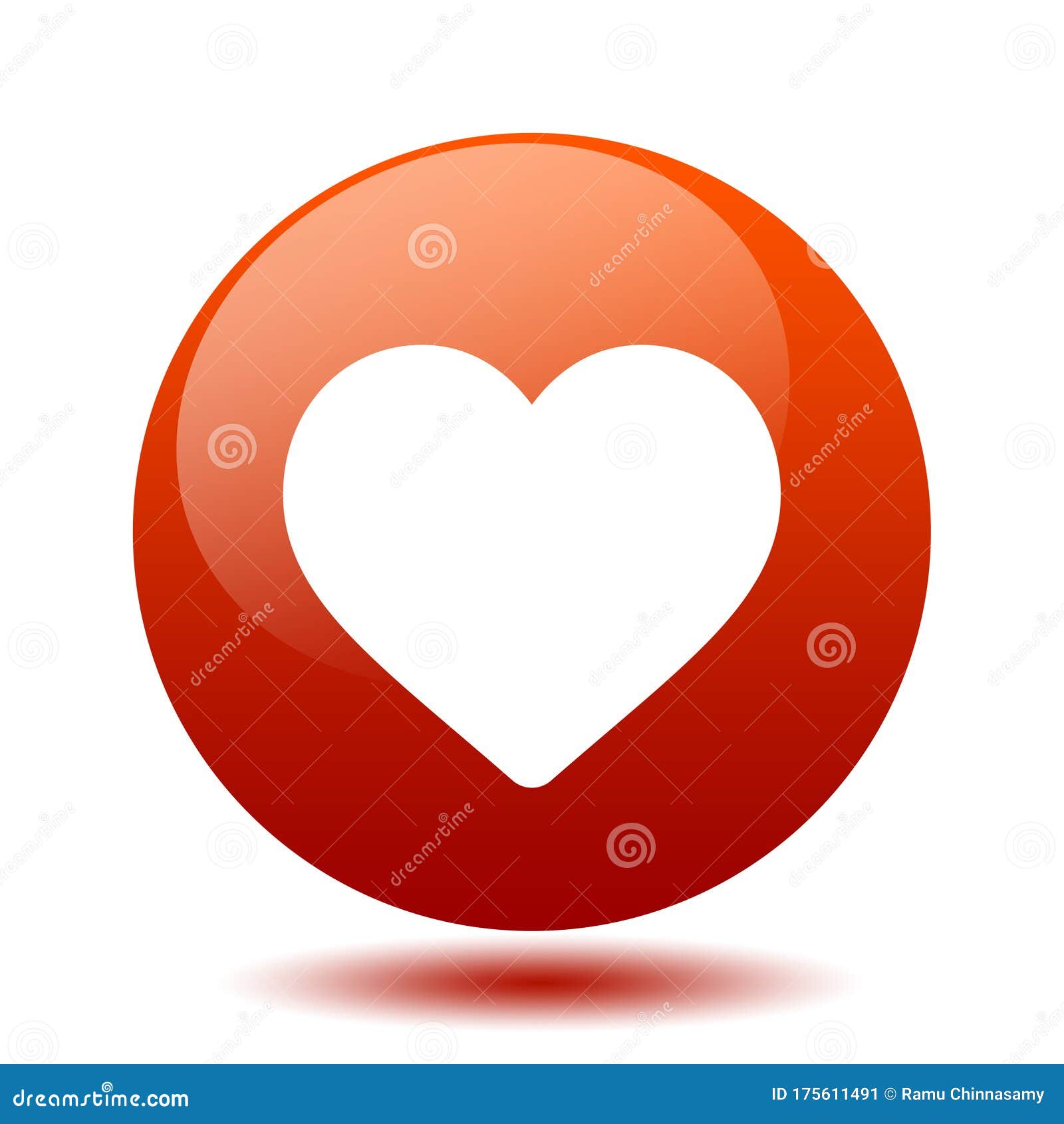 Heart icon button stock illustration. Illustration of isolated - 175611491