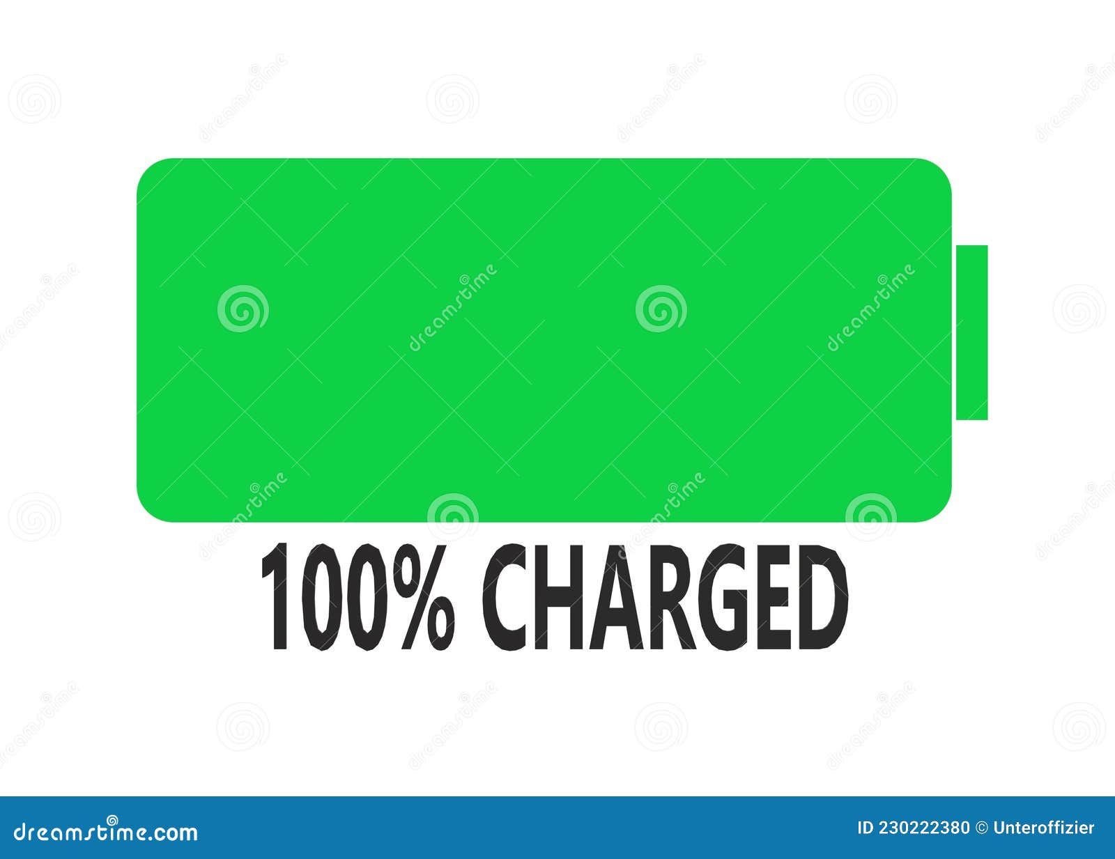 Fully Charged Battery On Color Background. Illustration Royalty-Free ...