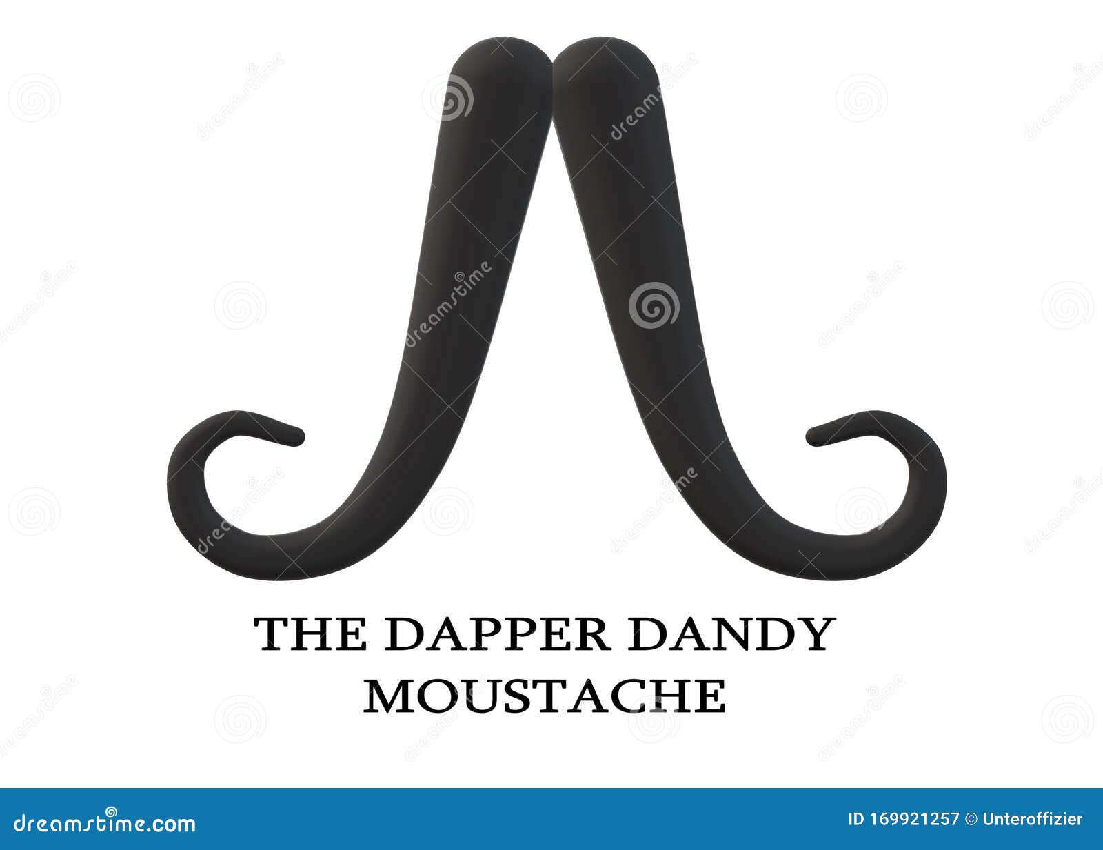 Black Dapper Dandy Moustache Isolated Against a White Backdrop Stock ...