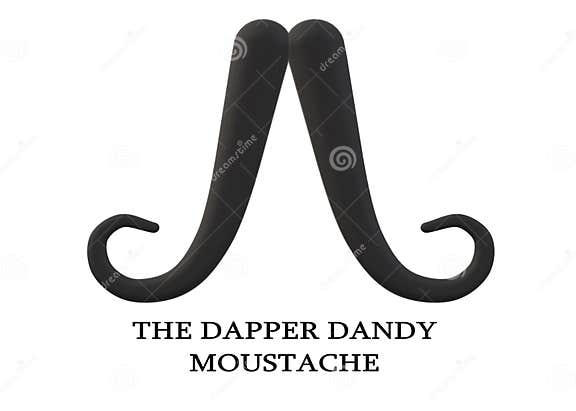 Black Dapper Dandy Moustache Isolated Against a White Backdrop Stock ...