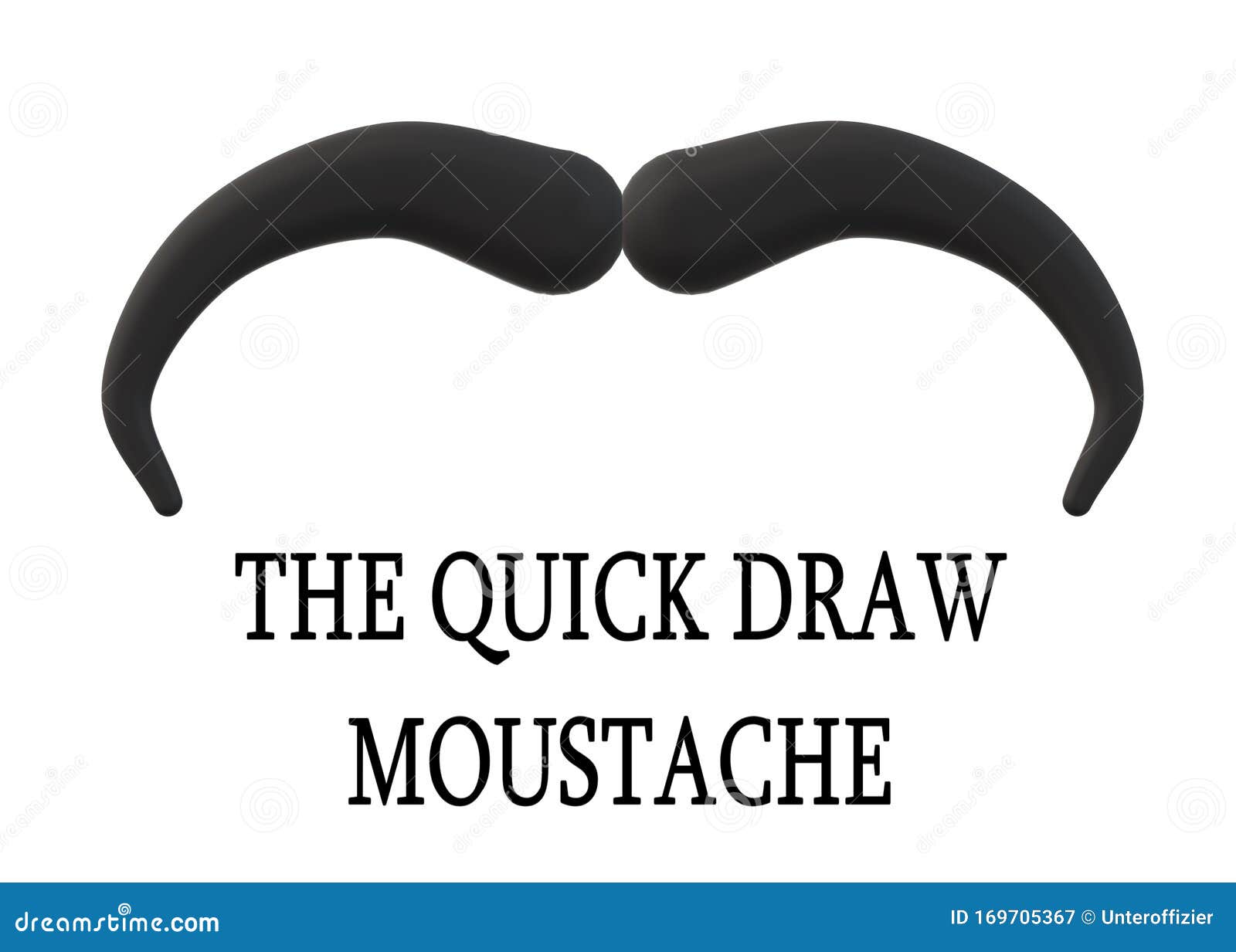 Black Quick Draw Moustache Against a White Backdrop Stock Illustration ...