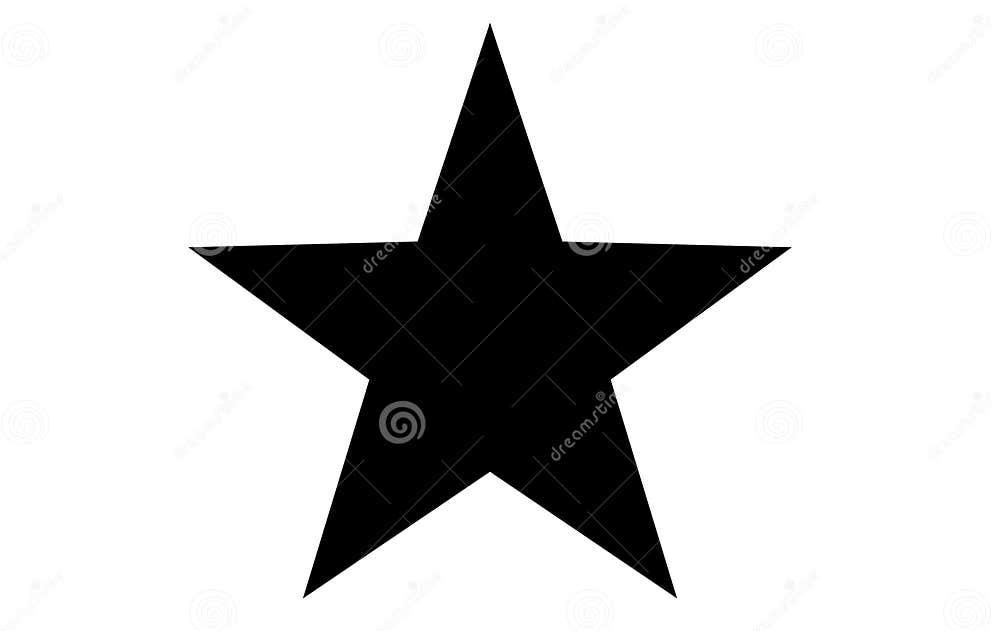 A Bold Black Five Pointed Star Set Against a White Backdrop Stock ...