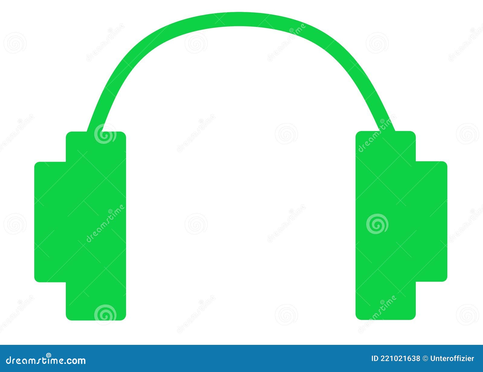 A Bright Green Outline Shape of a Headphone White Backdrop Stock ...