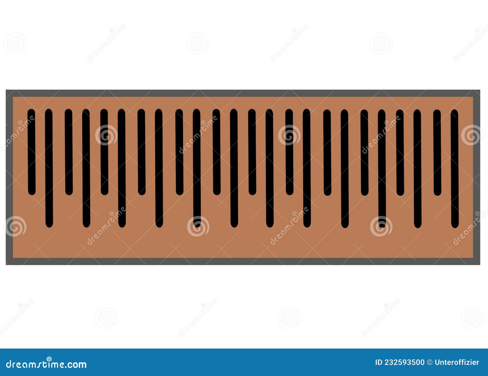 A Brown Ruler with Black Scales Against a White Backdrop Stock ...