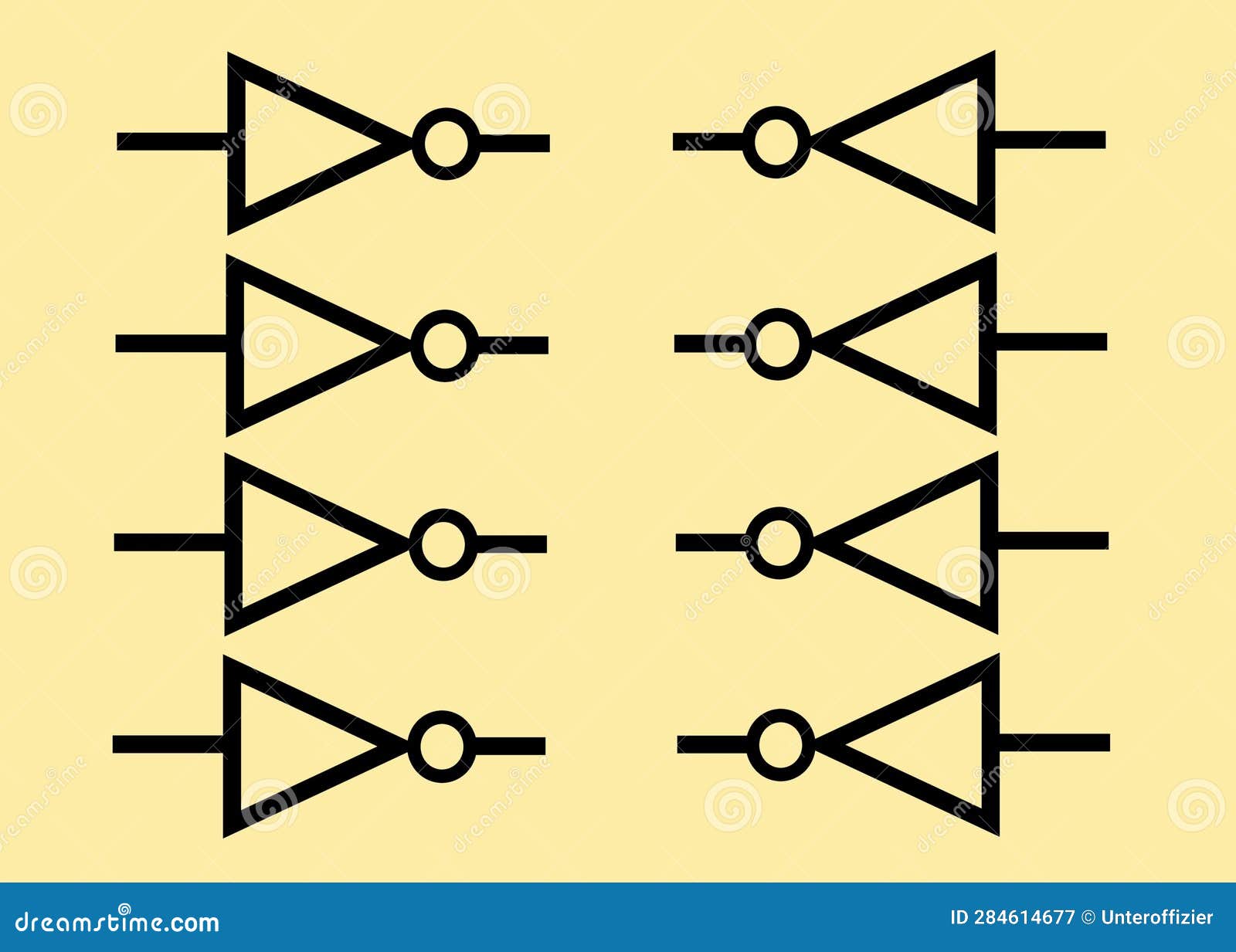 Duplicates of the Electrical Electronic Symbol of the Inverter NOT Gate ...