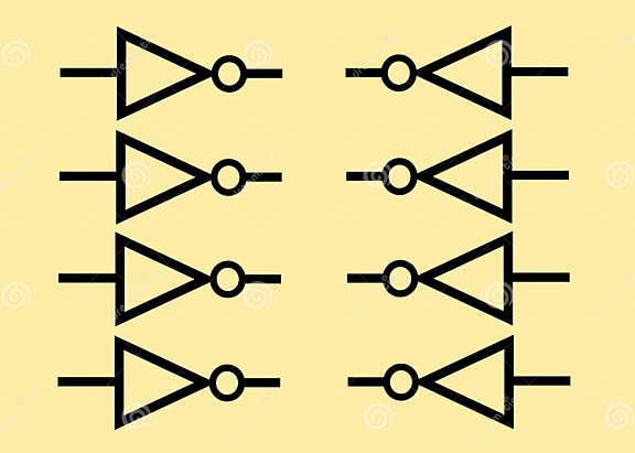 Duplicates of the Electrical Electronic Symbol of the Inverter NOT Gate ...
