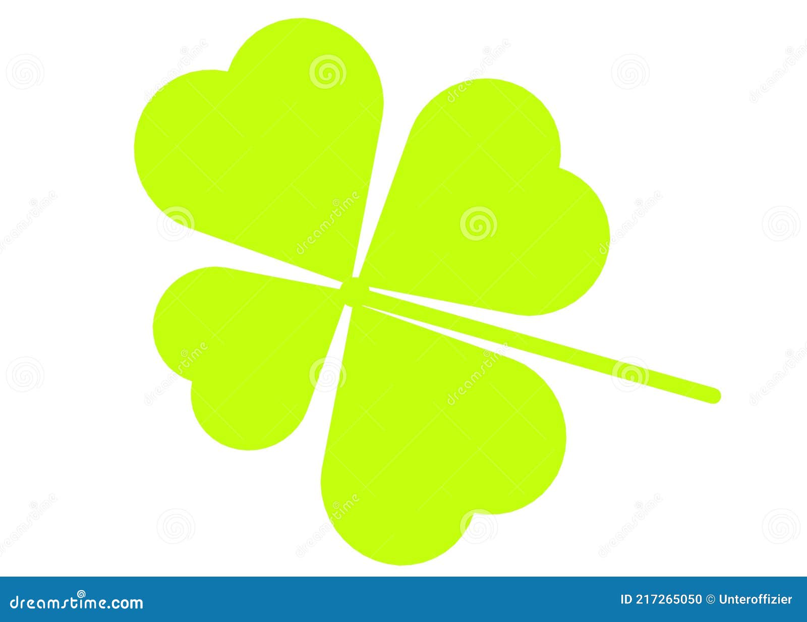 A Four Leaf Clover with One Smaller Petal Outline Shape in Light Bright ...