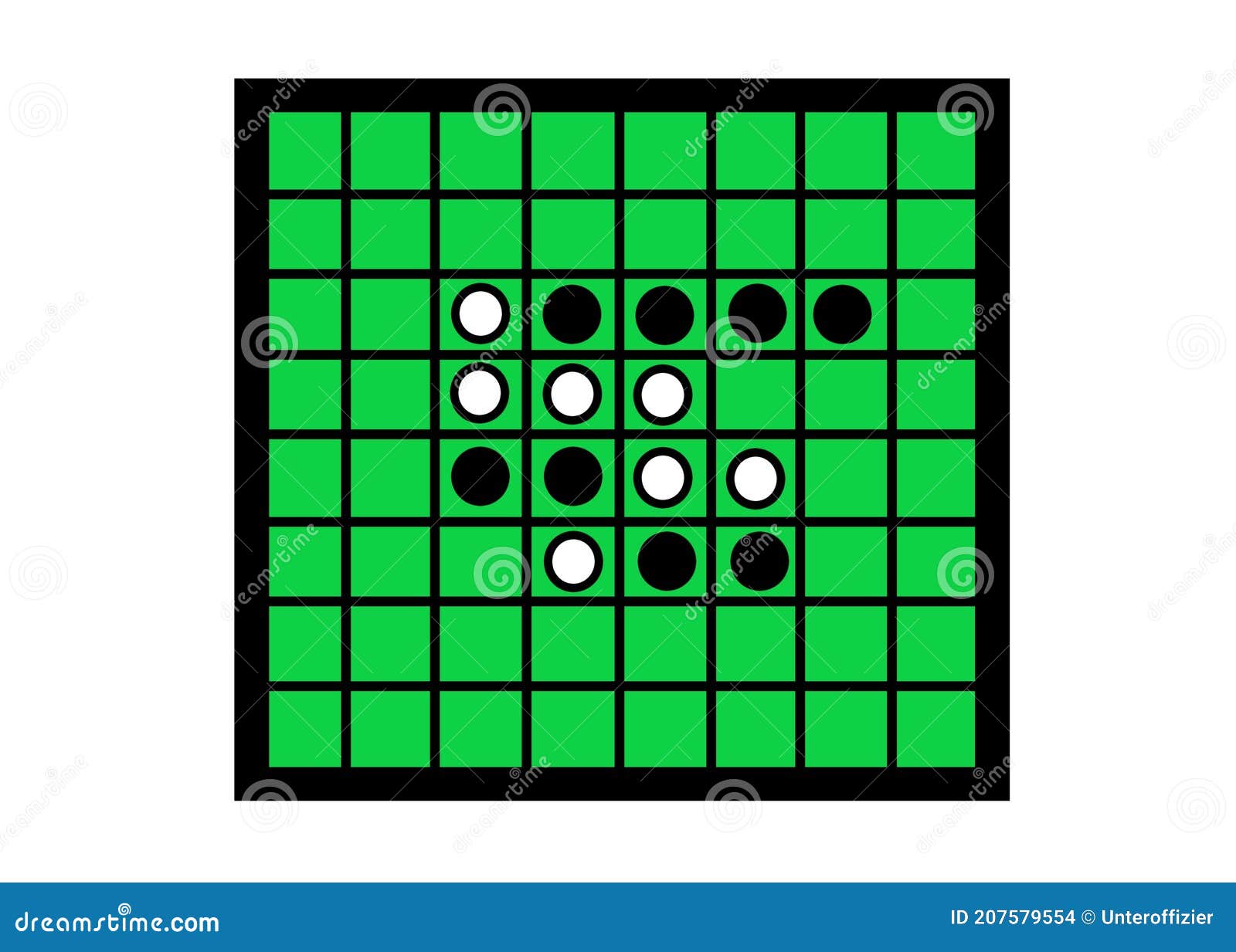 A Game of Othello Reversi in Progress White Backdrop Stock Illustration ...