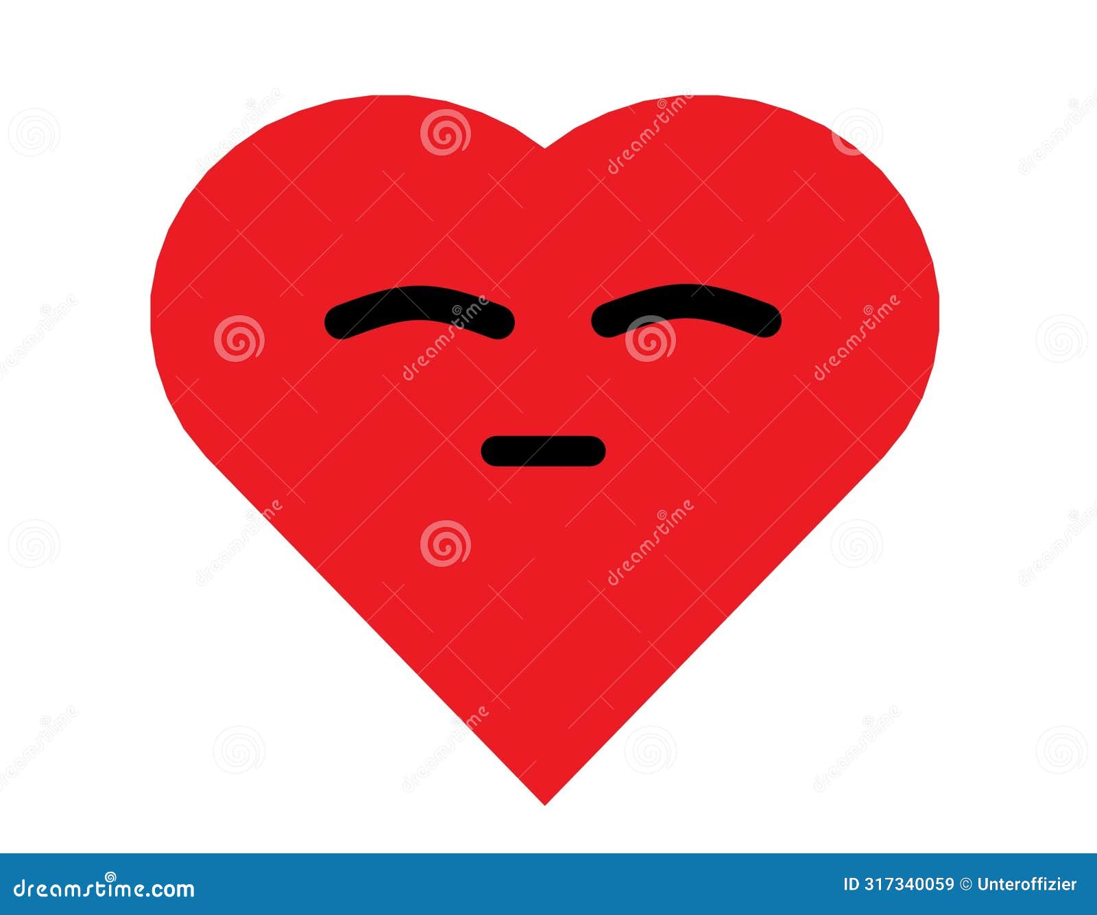 A Heart Shaped Nonchalant Expression Face White Backdrop Stock ...