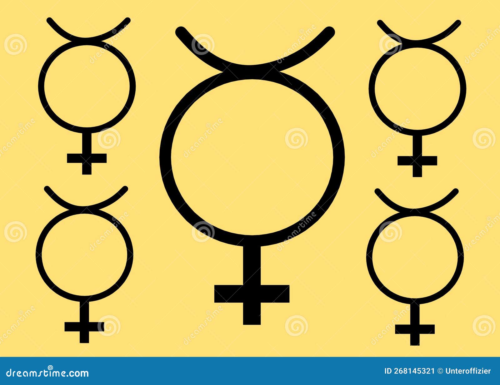 The Hermaphroditus Gender Sexual Orientation Signs Symbols Against A