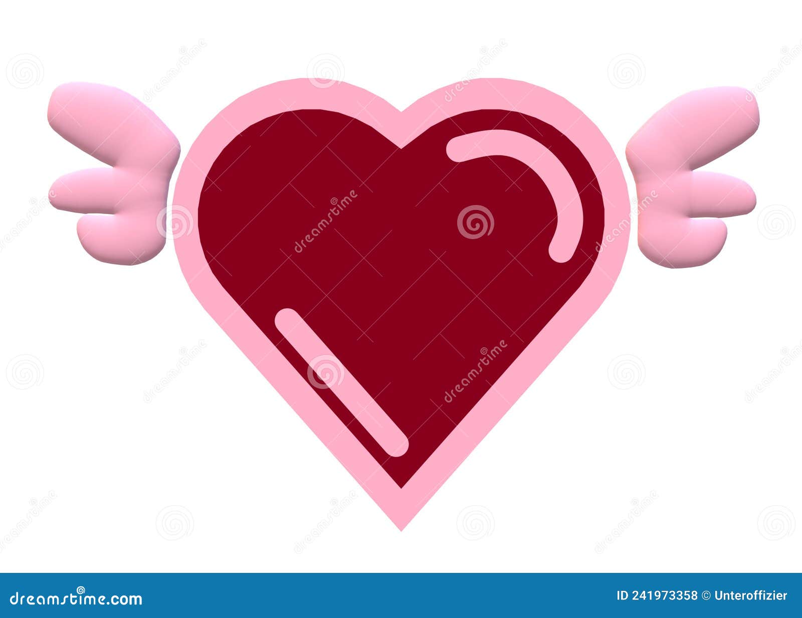 A Maroon Red Heart Shape with Pink Borders and a Pair of Small Cute ...