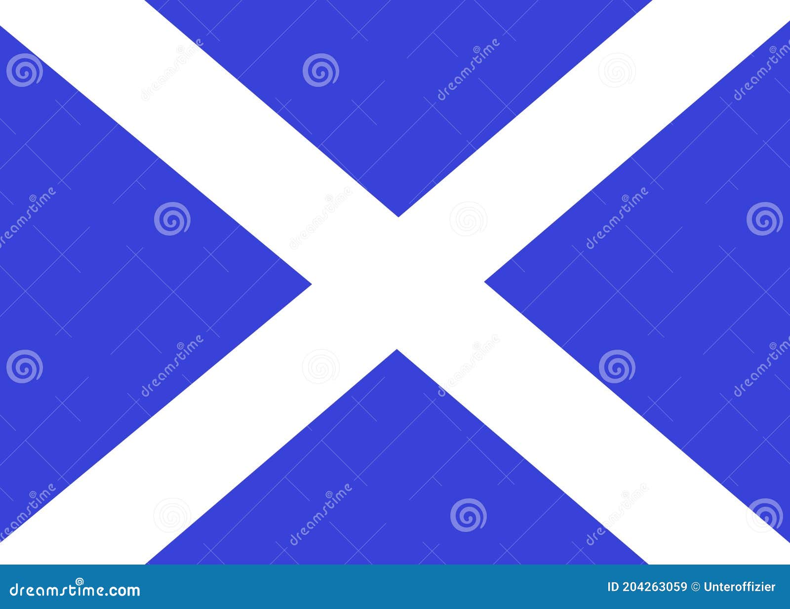 The National Flag of Scotland - Two White Bands Crossing Over a ...