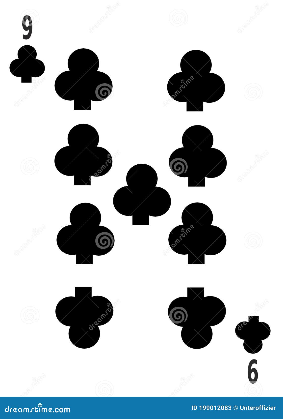 The Nine of Clubs Card in a Regular 52 Card Poker Playing Deck Stock ...