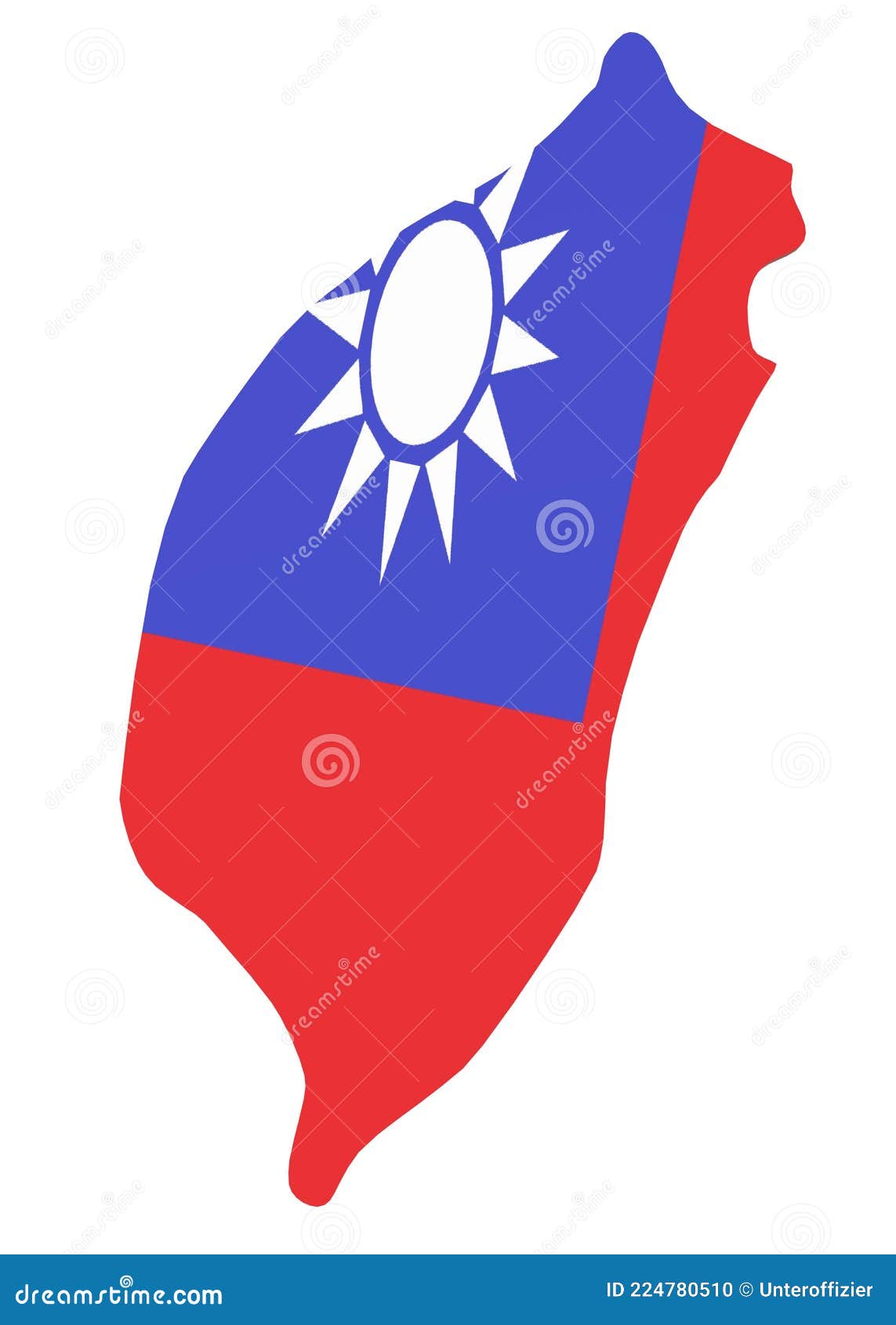 The Outline Shape of the Country of Taiwan with Her Flag Wrapped Around ...