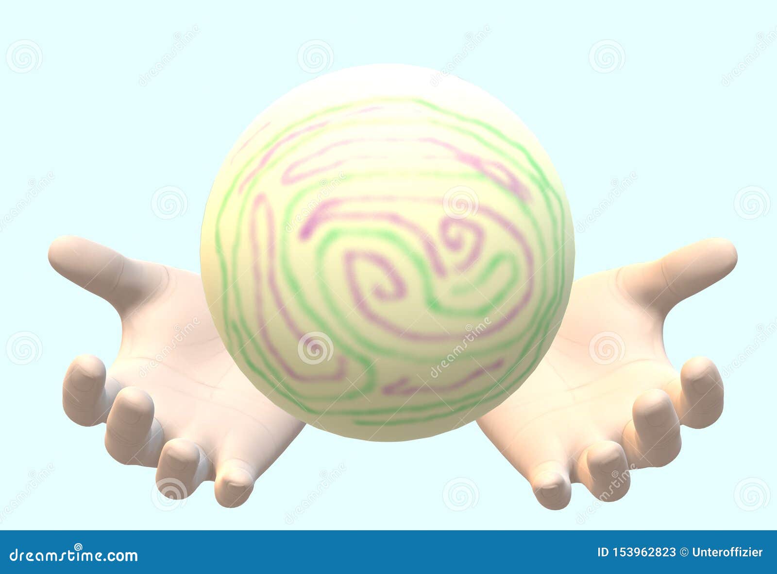 A Pair of Human Hands Holding Catching a Light Green Ball with ...