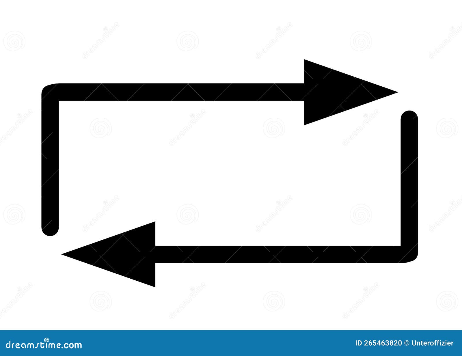 A Pair Of Looping Black Arrows Symbols As In A Playback White Backdrop ...