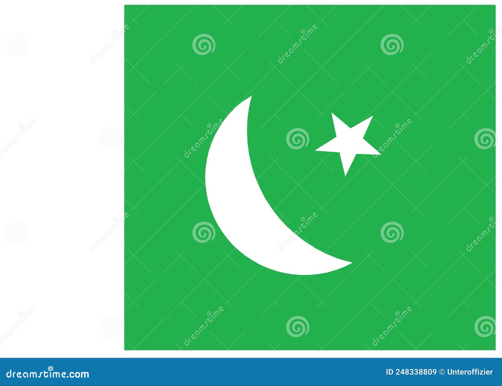 The Pakistan Flag with a Vertical White Band at Pole Side and Green ...