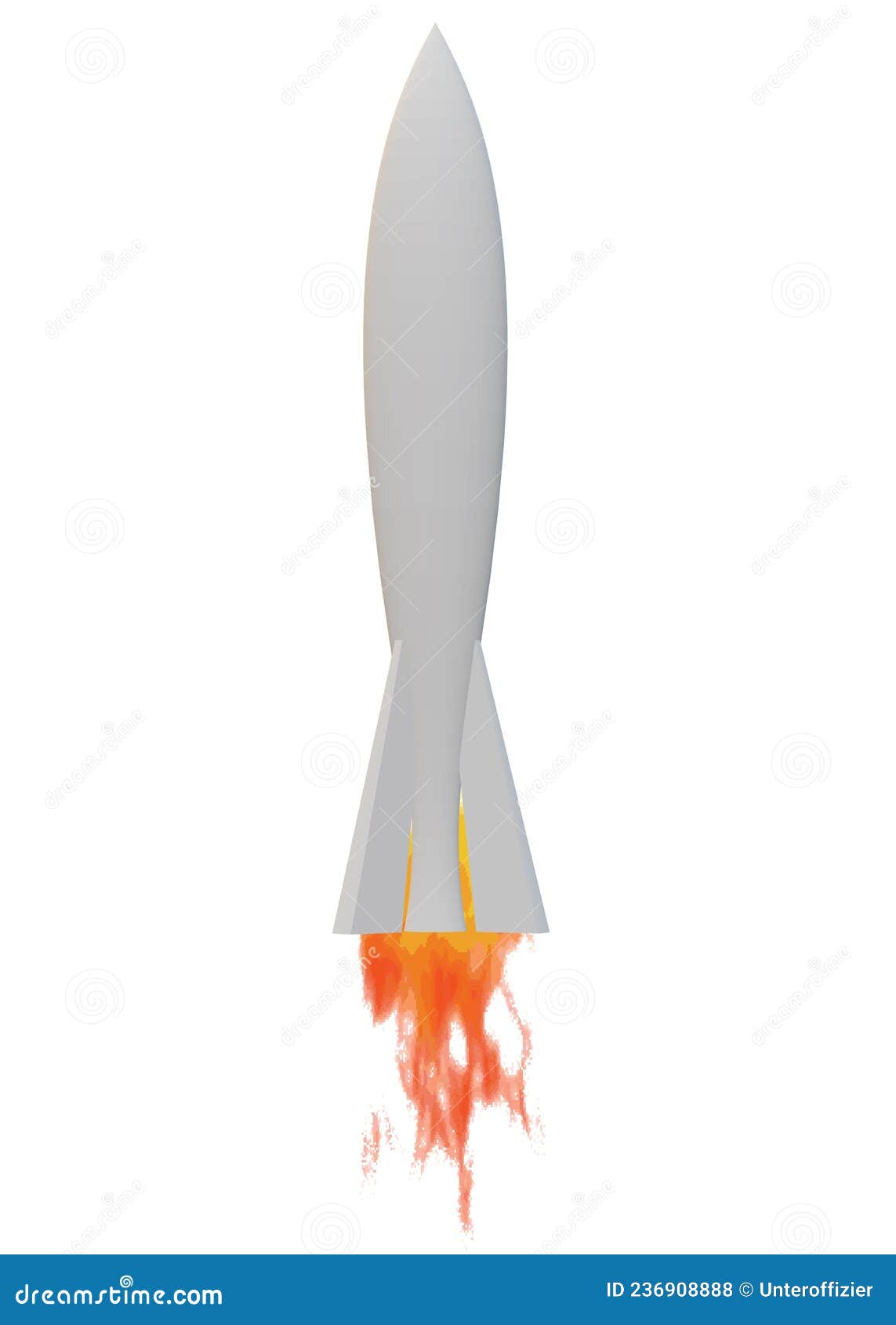 A Plain Simple Light Grey Rocket Fired Upwards into the Air White ...