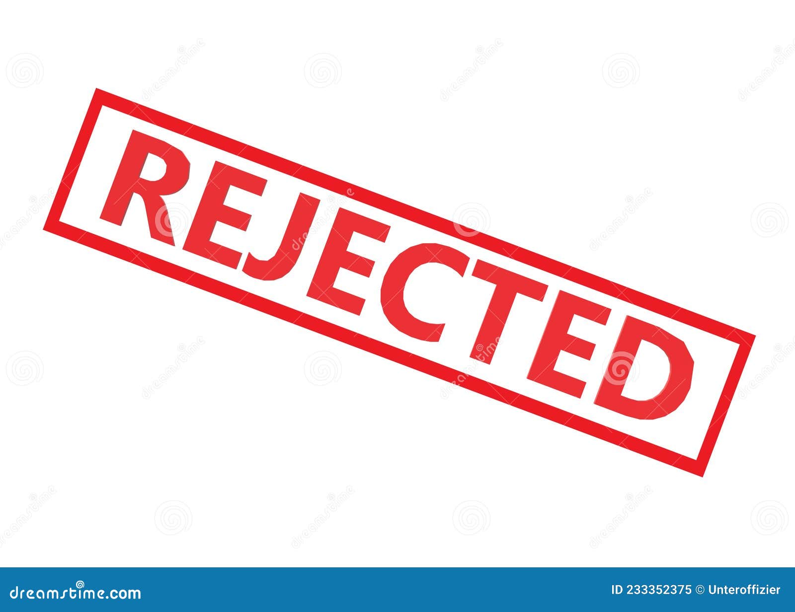 A Red Inked Rejected Impression Stamp Marking Against a White Backdrop ...