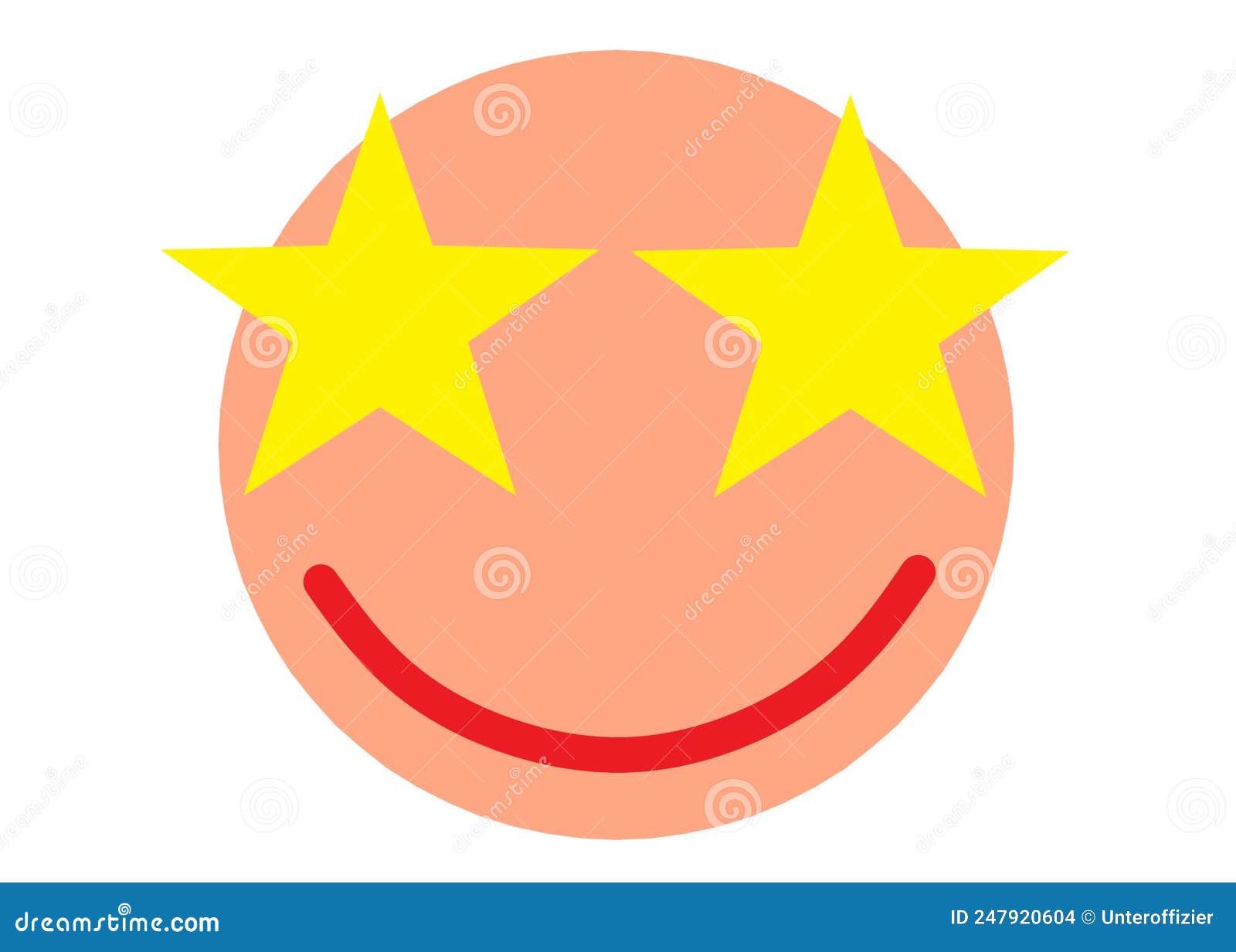 A Round Circle Smiley Emoticon Of A Smiling Face With Yellow Starry ...