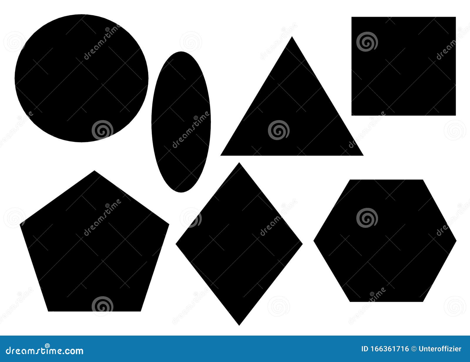 Several Different Geometrical Shapes in the Color of Black Stock ...