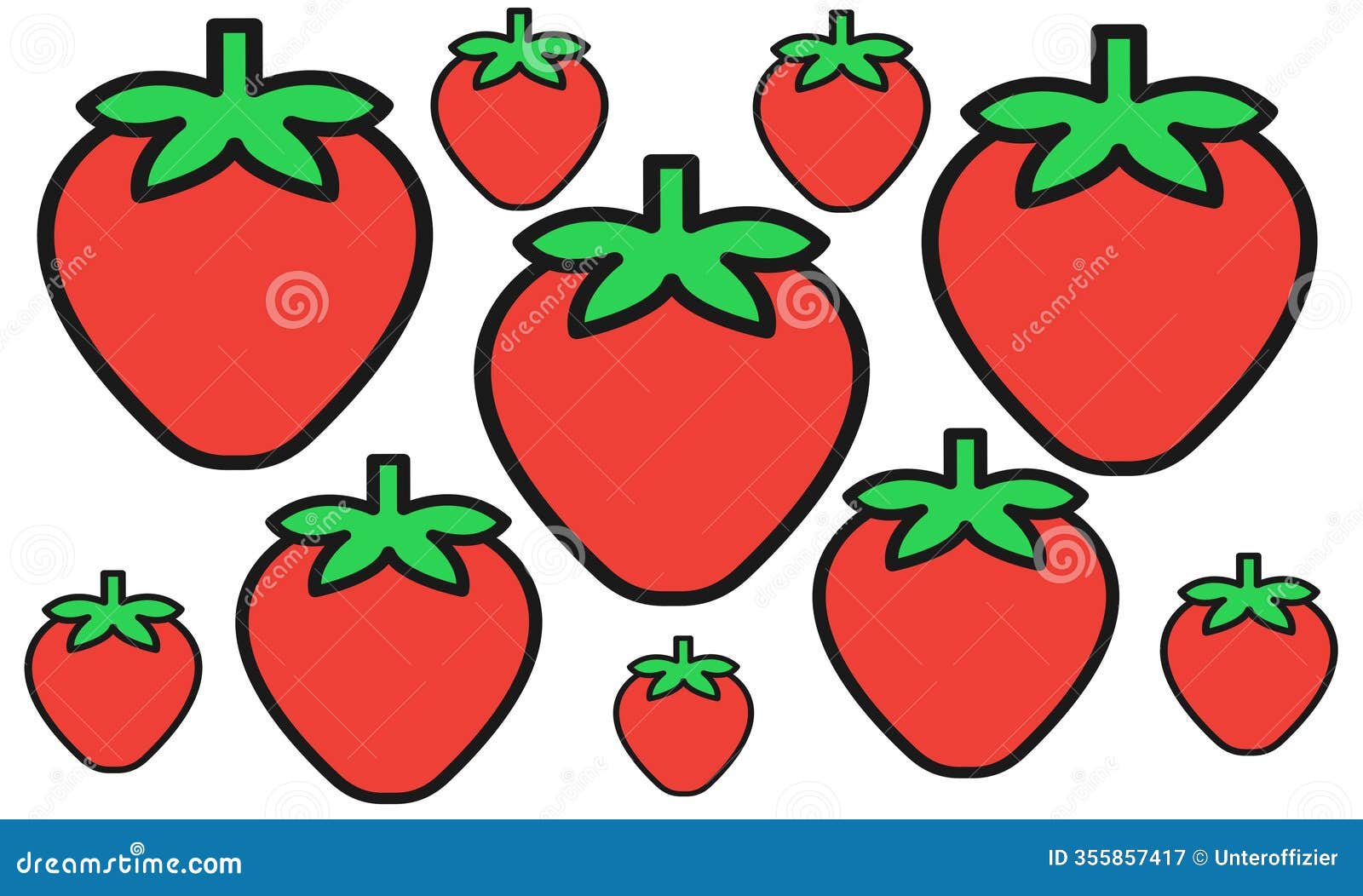 Several Many Numerous Strawberry Fruit Against a White Backdrop Stock ...