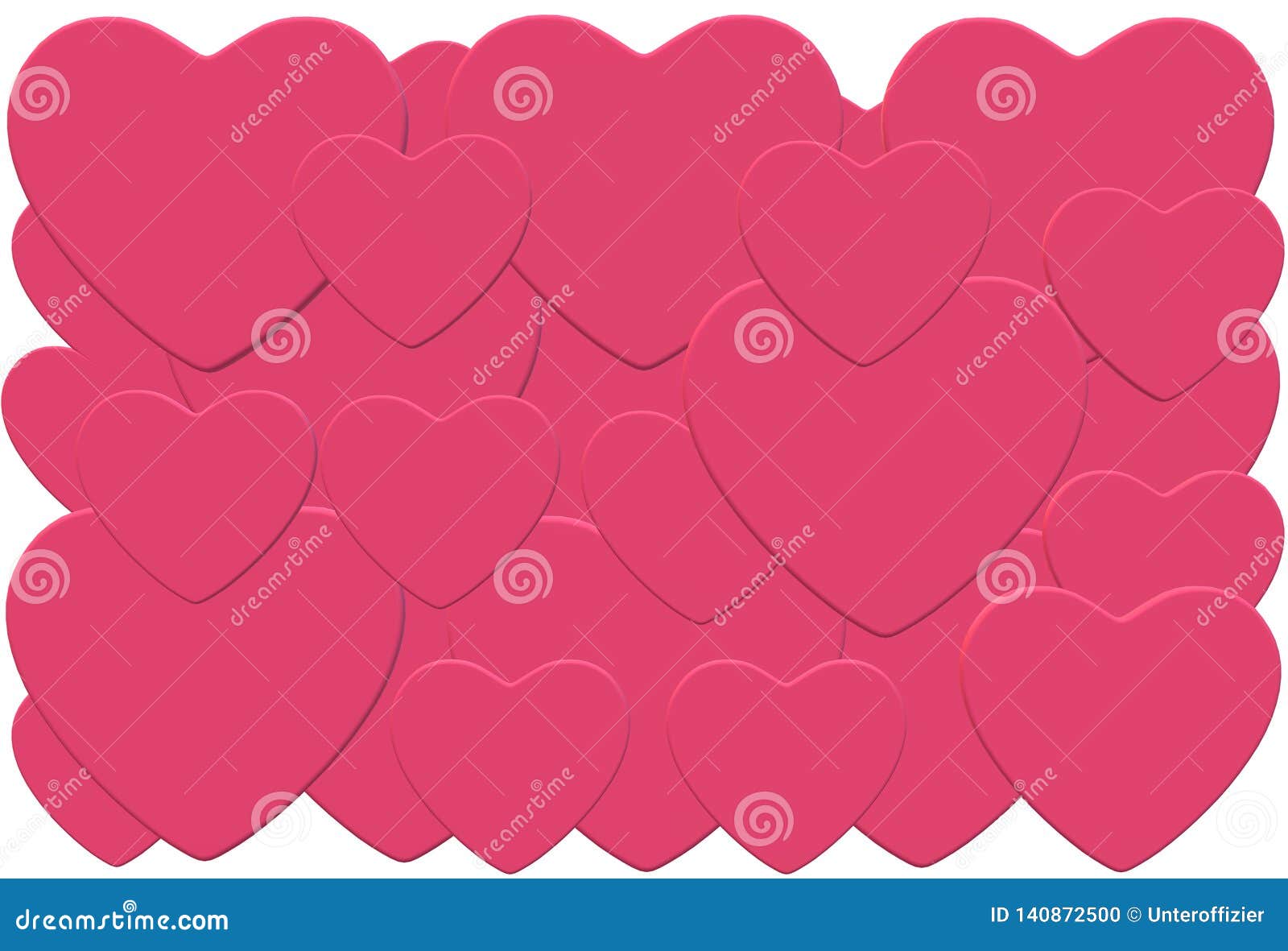 Many Multiple Overlapping Pink Hearts Stock Illustration - Illustration ...