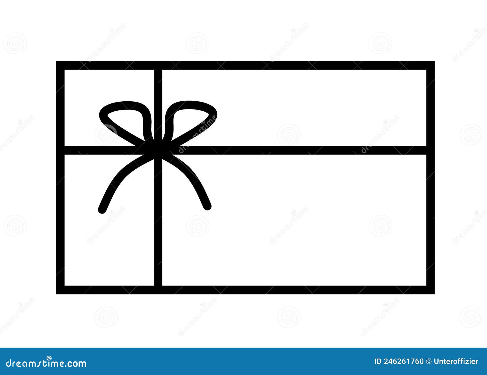 A Simple Black Outline Graphic Representation of a Wrapped Present with ...