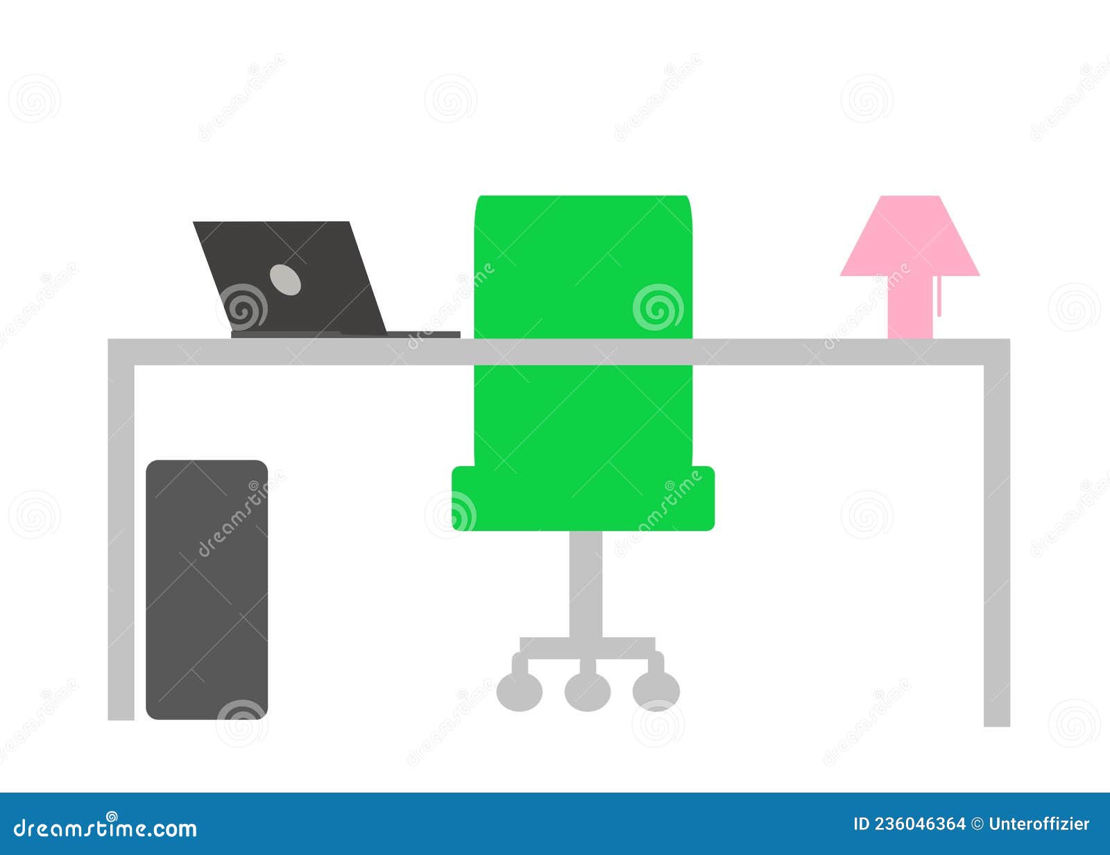 A Simple Office Table Set Up with Server Notebook Computer Chair and ...