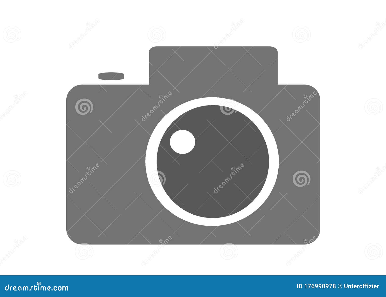 A Simple Outline Shape of a Grey Digital Camera Against a White ...