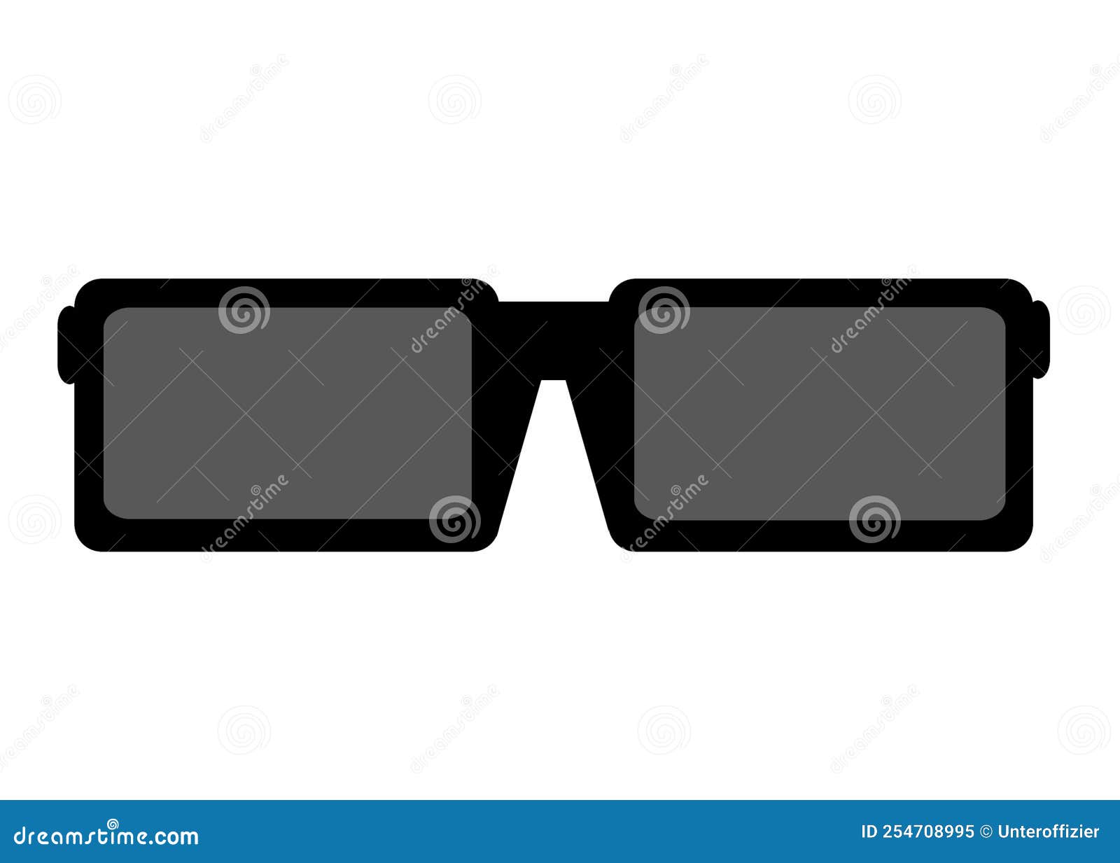 A Simple Outline Shape of a Sun Shade Glasses with Black Frames White ...