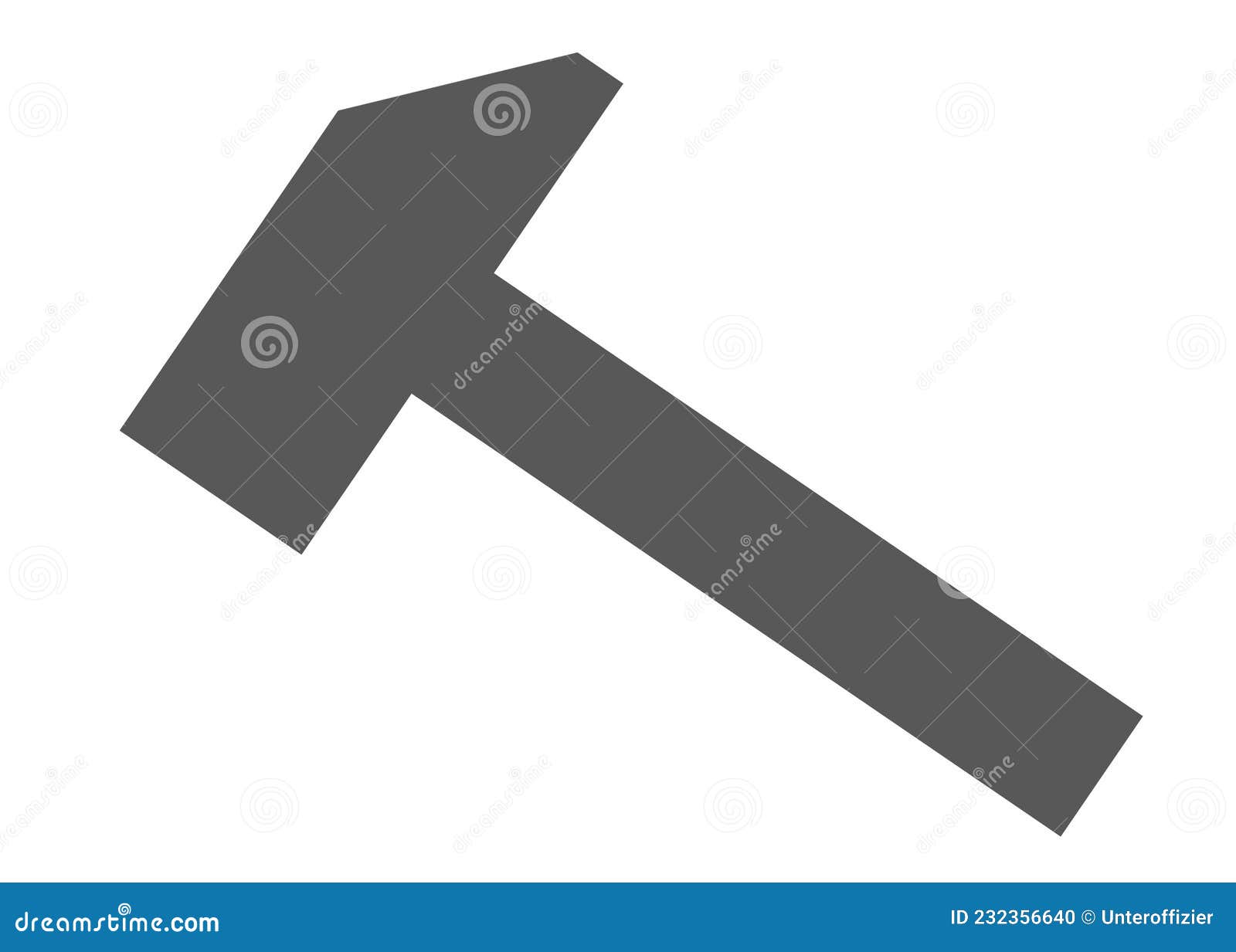 A Simple Outline Silhouette Shape Of A Hammer Used For Forging Metals ...