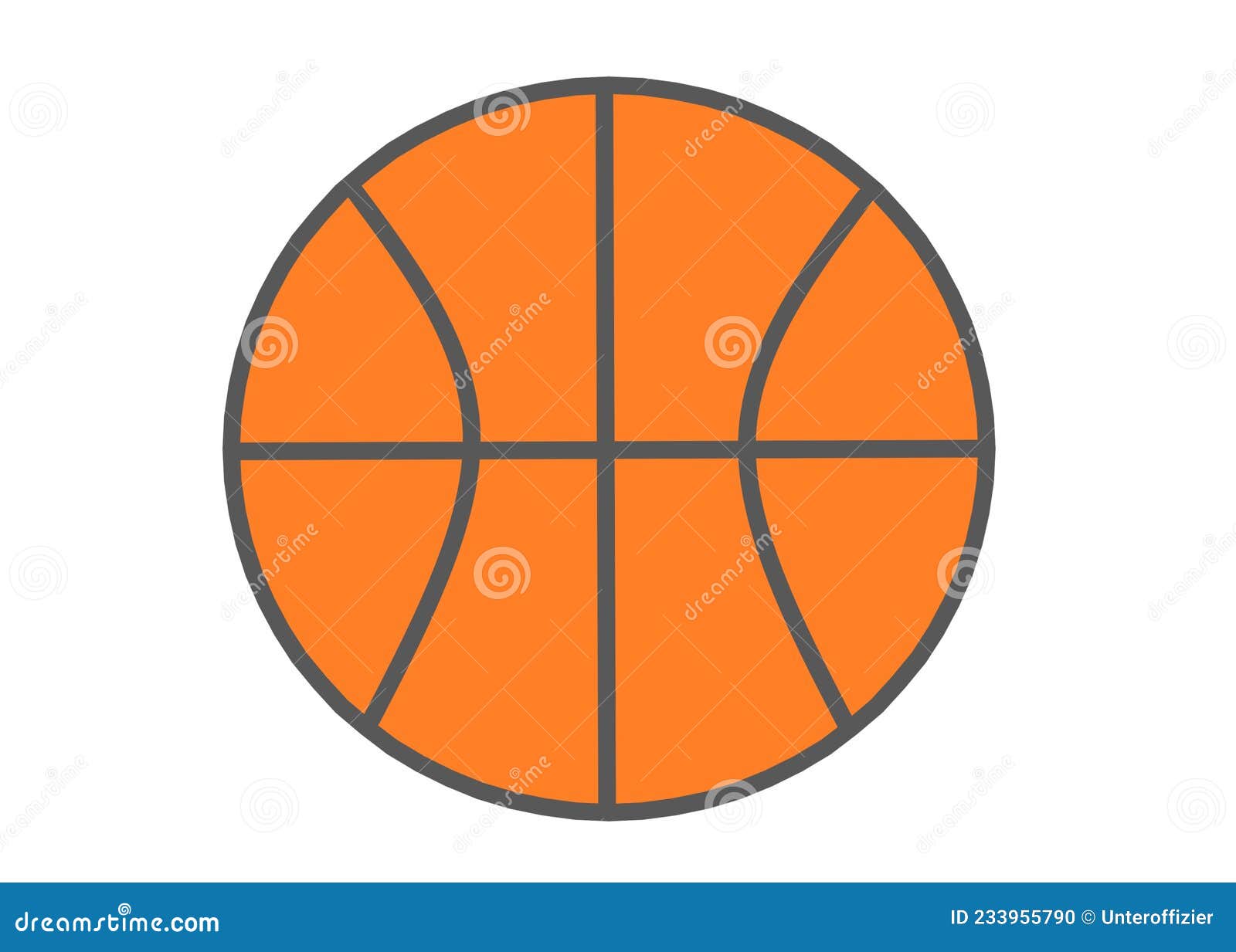 A Simple Outline Silhouette Shape of an Orange Basketball White ...