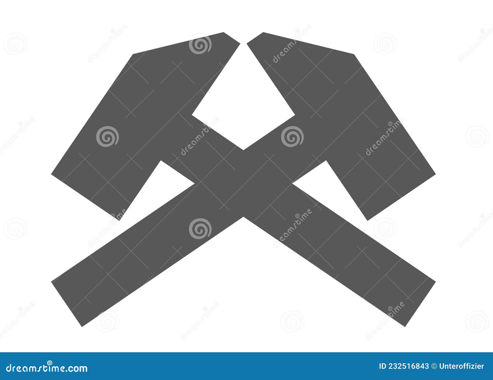A Simple Outline Silhouette Shape Of A Pair Of Forge Hammers Crossing ...