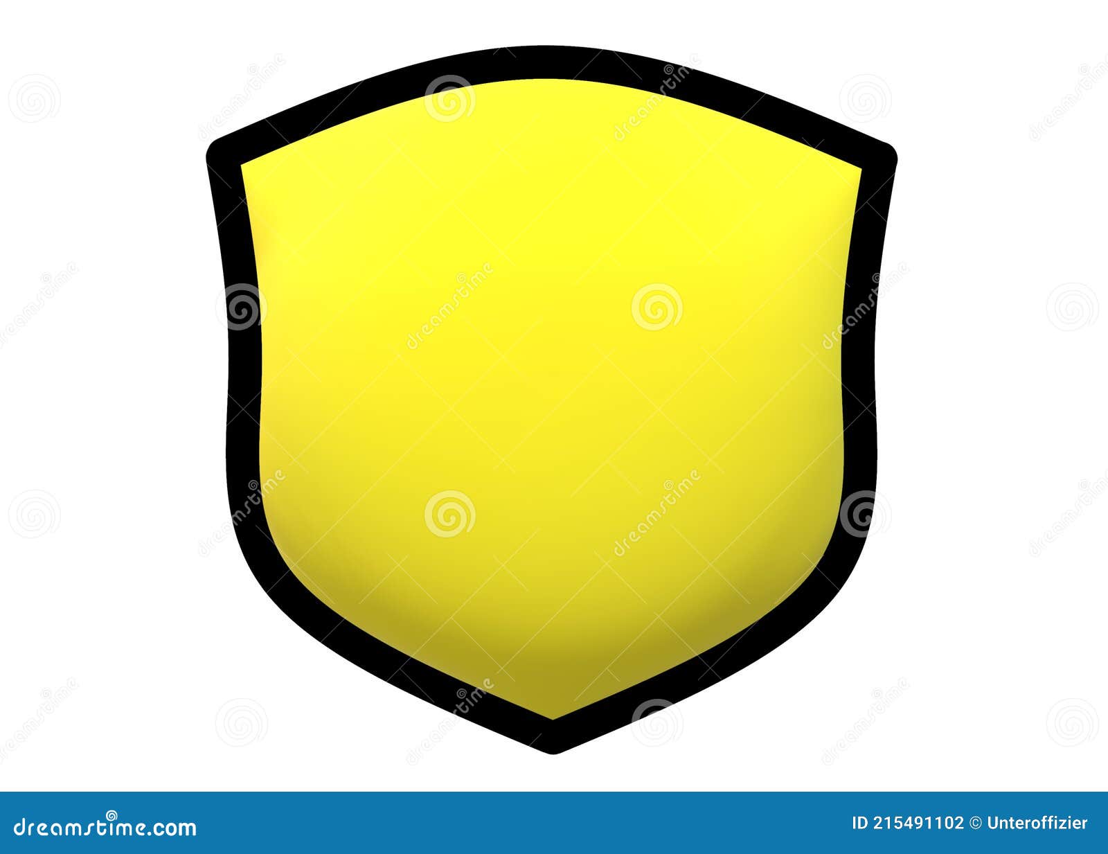 A Simple Shape of a Yellow Shield with a Black Bold Outline White ...
